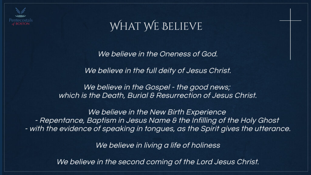 Our Beliefs - Pentecostals of Boston